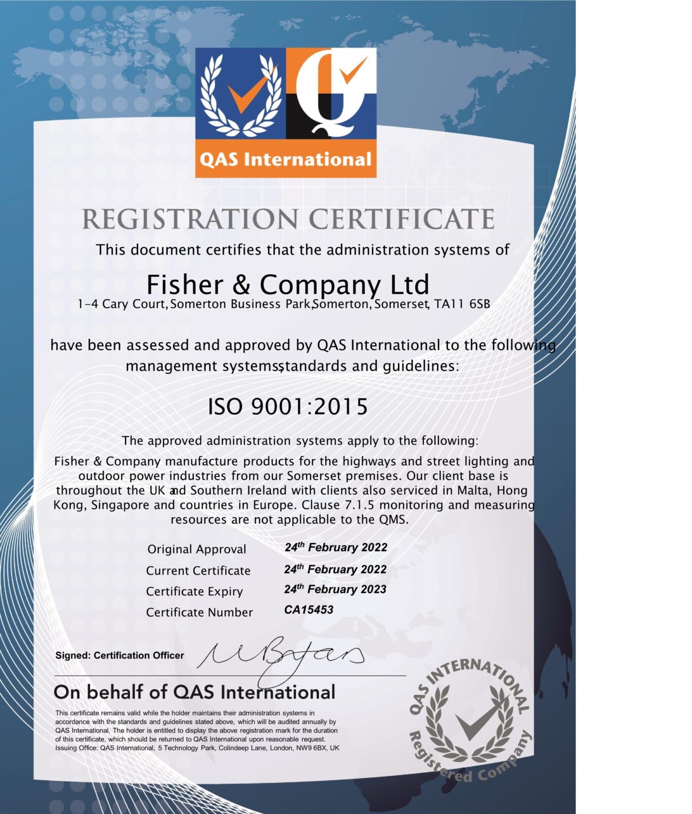 ISO90012015 QMS Registered Company